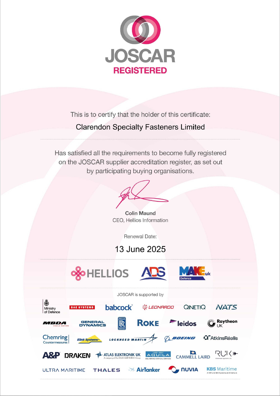 9100 and 9120 Quality Management Approved