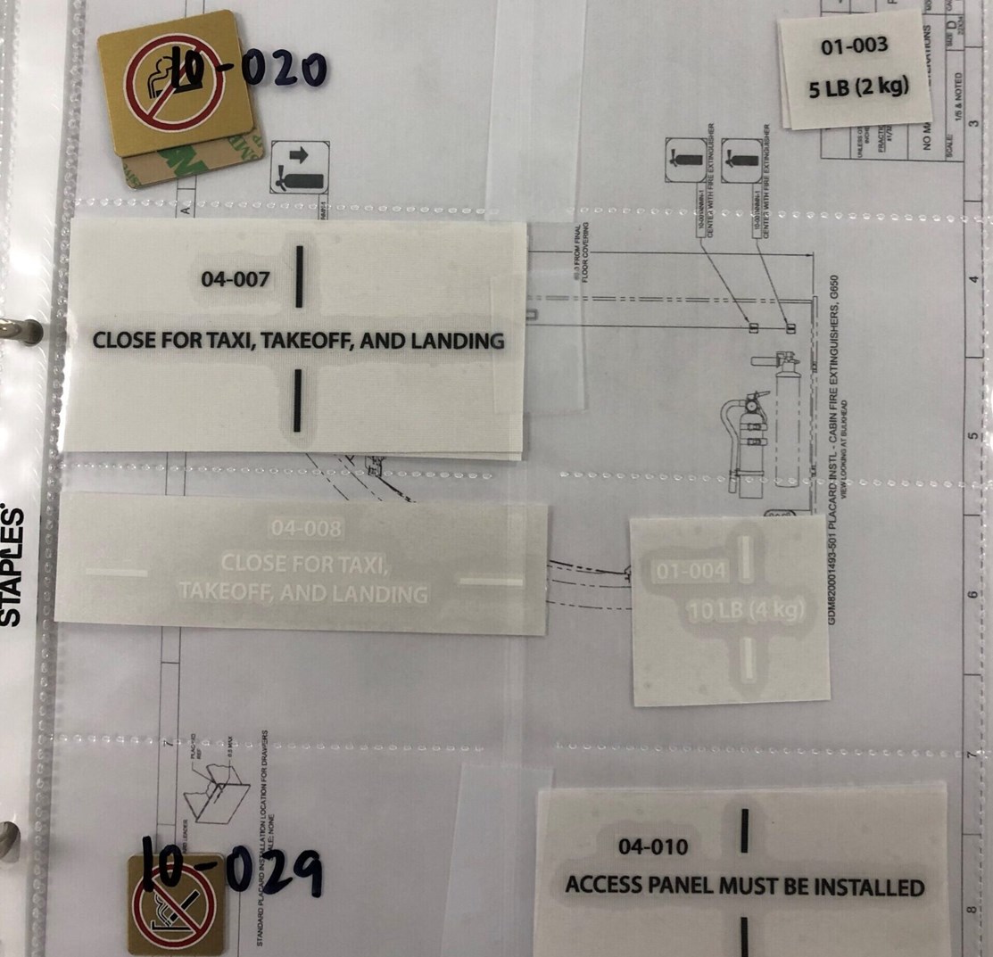 Aircraft Placards, Decals and Nameplates