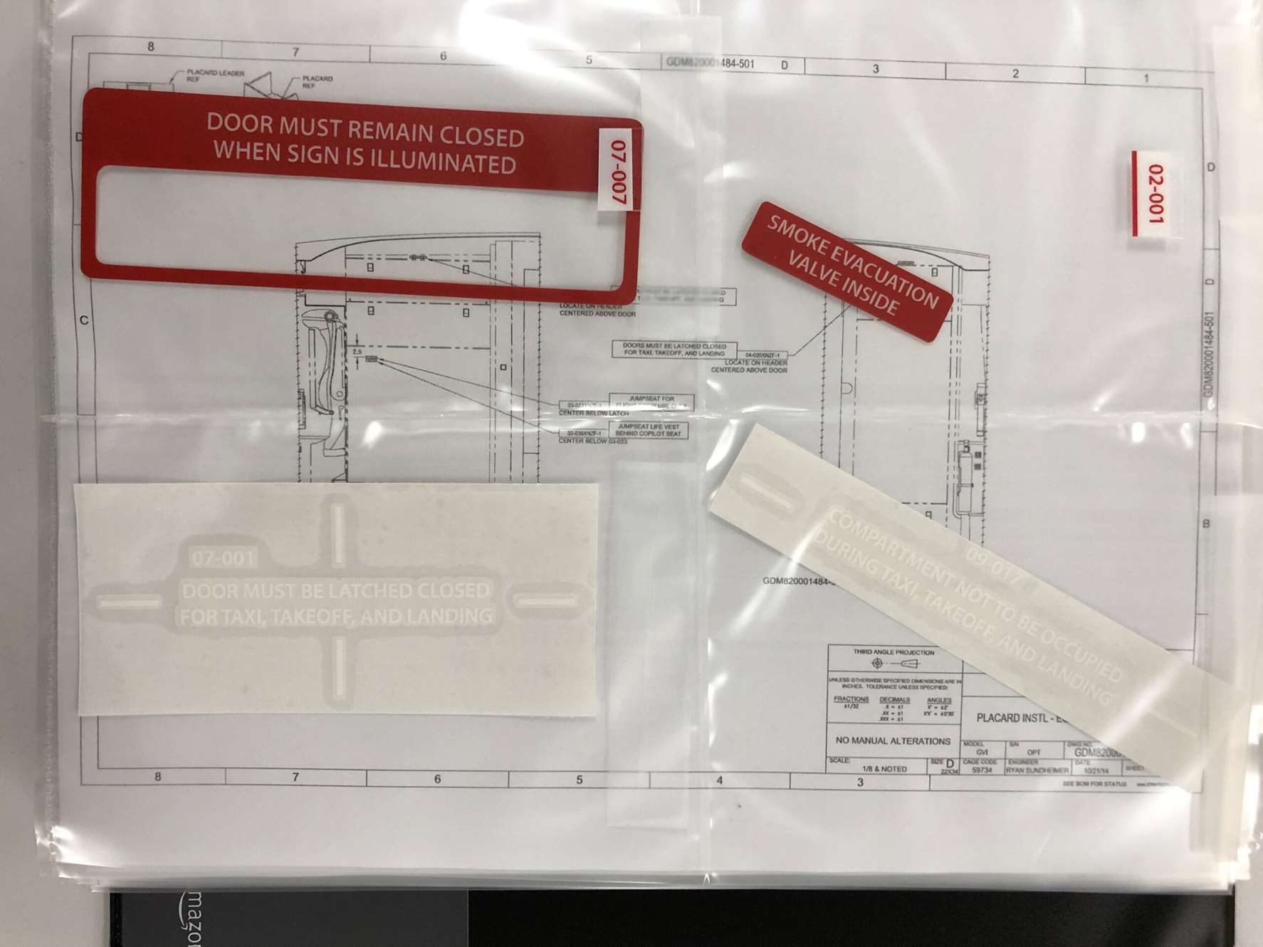 Aircraft Placards, Decals and Nameplates