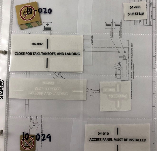 Aircraft Placards, Decals and Nameplates