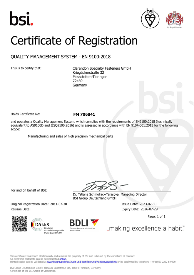 9100 and 9120 Quality Management Approved