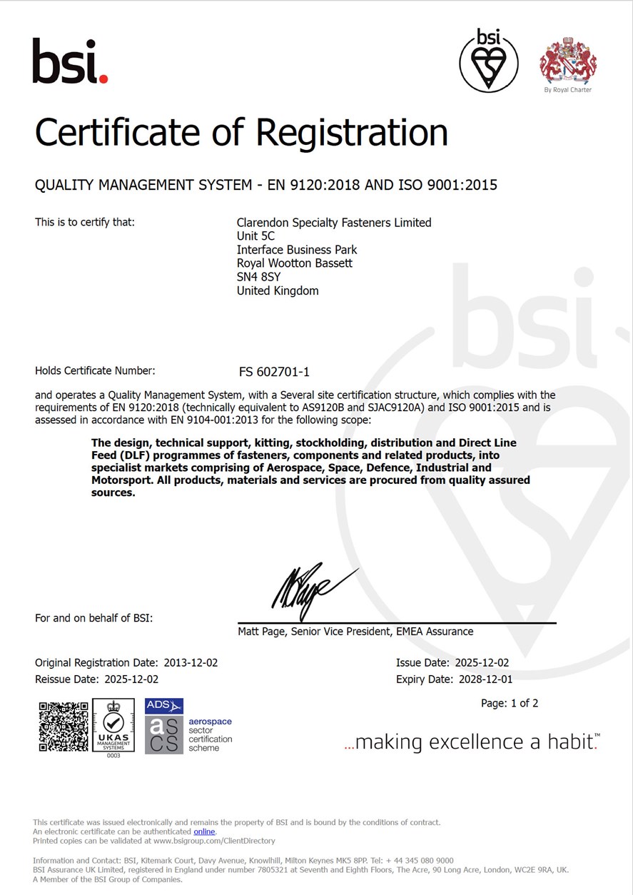 9100 and 9120 Quality Management Approved