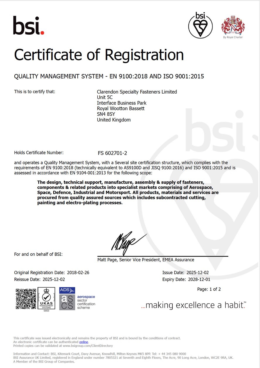 9100 and 9120 Quality Management Approved